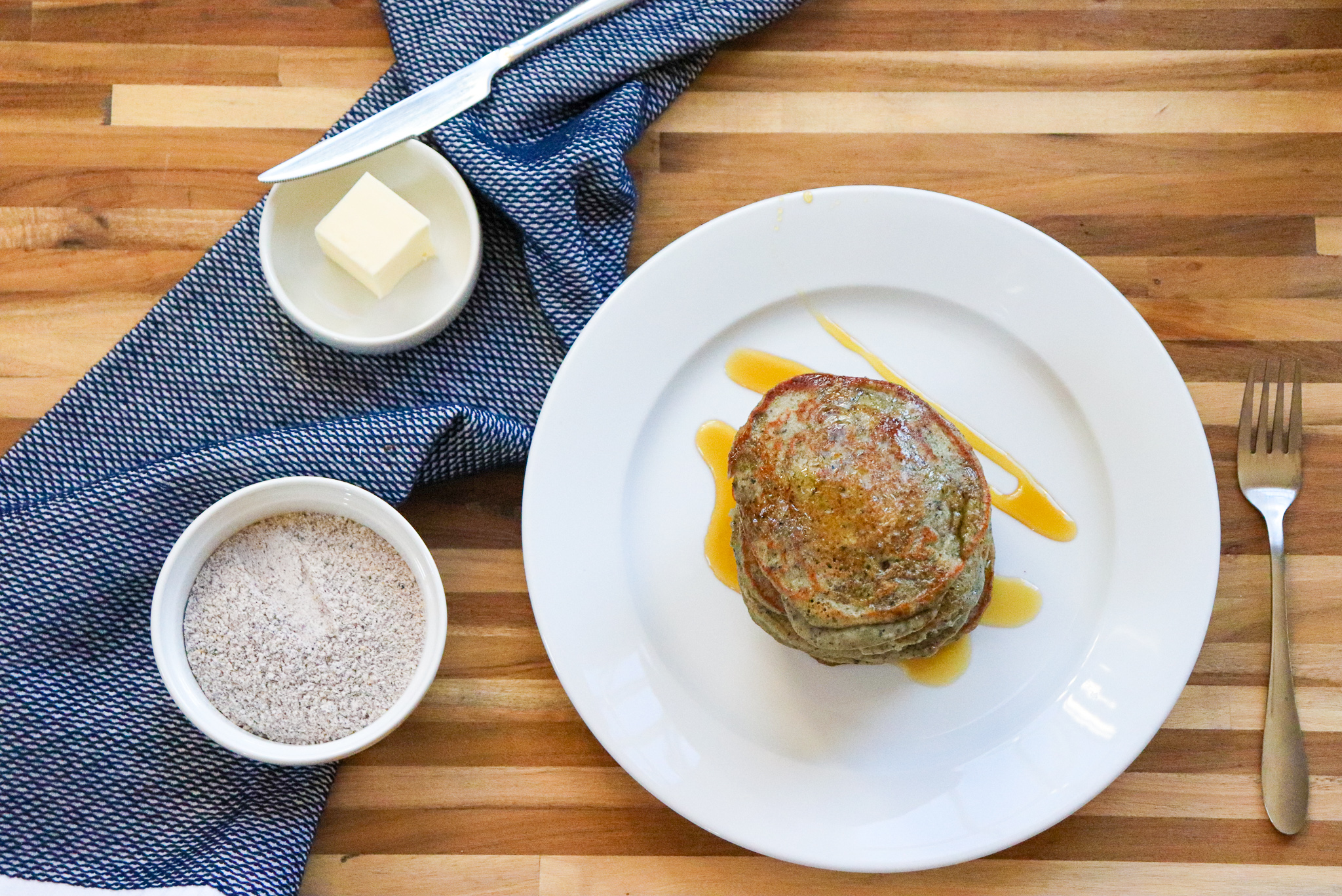 Blue Cornmeal Pancakes